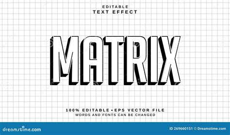 Editable Text Style Effect Matrix Text Style Theme Stock Vector