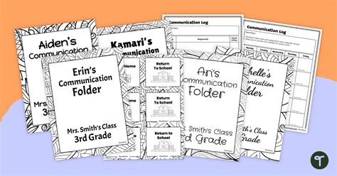Printable Take Home Folder Covers Teach Starter
