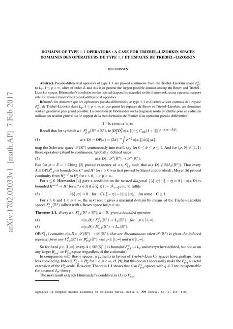 Pdf Domains Of Type 1 1 Operators A Case For Triebel Lizorkin Spaces