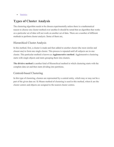 cluster analysis foundations docx
