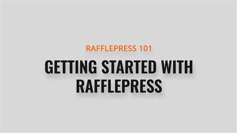 Getting Started With RafflePress By WP101