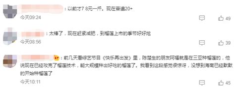 要降价这种奢侈水果或将价格大跌网友10元3斤不远了 榴莲 三亚 进口
