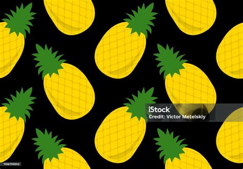 파인애플 매끄러운 패턴 또는 질감 열대 과일 배경입니다 벡터 그림입니다 고풍스런에 대한 스톡 벡터 아트 및 기타 이미지 고풍