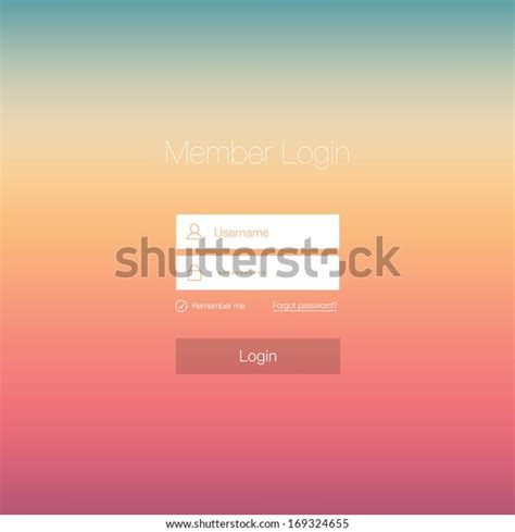 Minimal Login Form Design Stock Vector Royalty Free 169324655