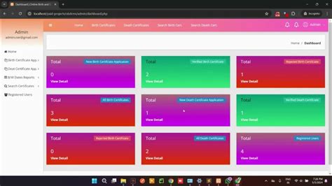 Online Birth And Death Certificate System Using Php And Mysql