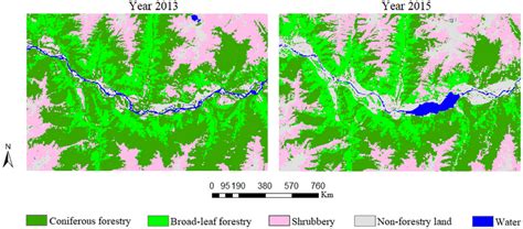 The Maximum Likelihood Classification Results Of 2013 And 2015 The Download Scientific Diagram