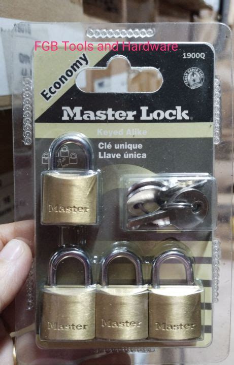 Master Lock Solid Brass Body Padlock 4pcs Pack Keyed Alike 1900q 120q 20mm 1901q 30mm 1902q