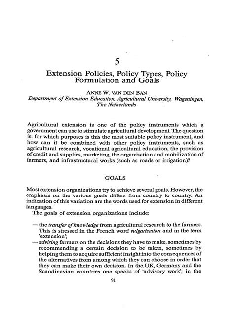 Extension Policies Policy Types Policy Formulatio Wageningen University And Research 38371 Pdf