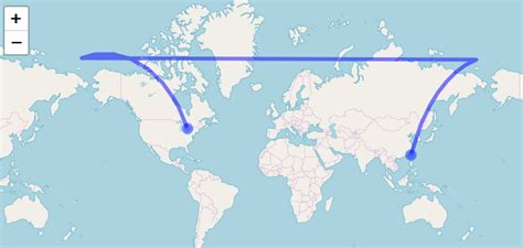 Plotting Routes That Cross The International Dateline Using Leaflet