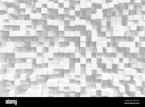 White Geometric Cube Cubical Boxes Squares Form Abstract Background Abstract White Blocks