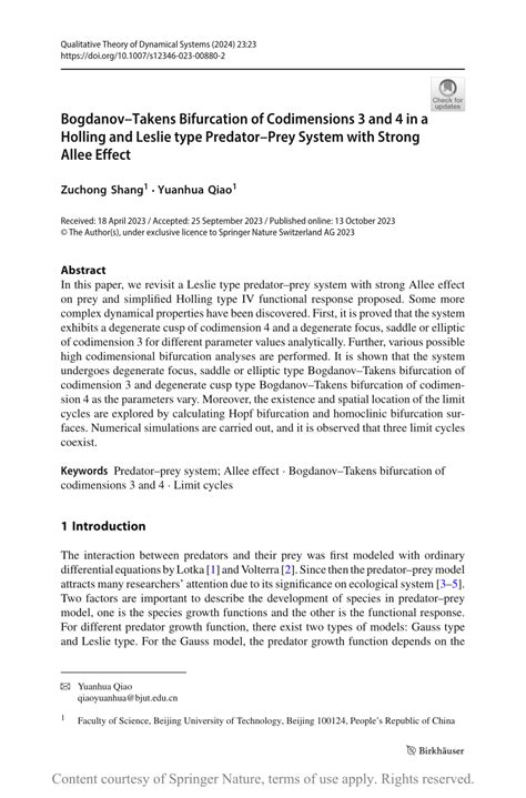 Bogdanovtakens Bifurcation Of Codimensions 3 And 4 In A Holling And