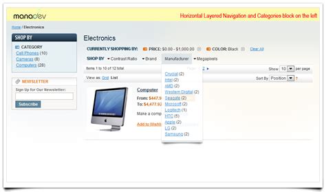 Horizontal Layered Navigation Positioning Manadev