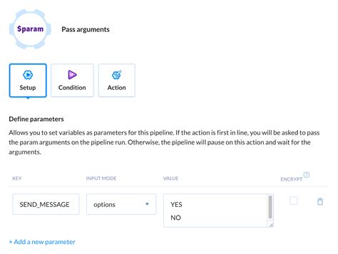 Feature Spotlight Passing Parameters Between Actions