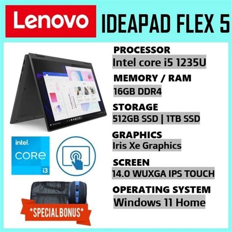 Jual Laptop Touchscreen Lenovo Ideapad Flex Intel Core I Gb Tb Ssd Inch Wuxga Grey