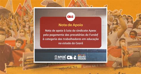 Nota De Apoio À Luta Do Sindicato Apeoc Pelo Pagamento Dos PrecatÓrios