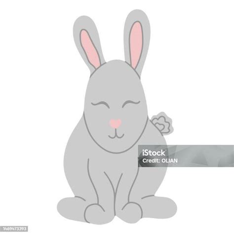 귀여운 토끼의 실루엣 흰색 고립 된 배경에 토끼입니다 벡터 그림 겨울에 대한 스톡 벡터 아트 및 기타 이미지 겨울 계절 공휴일 Istock