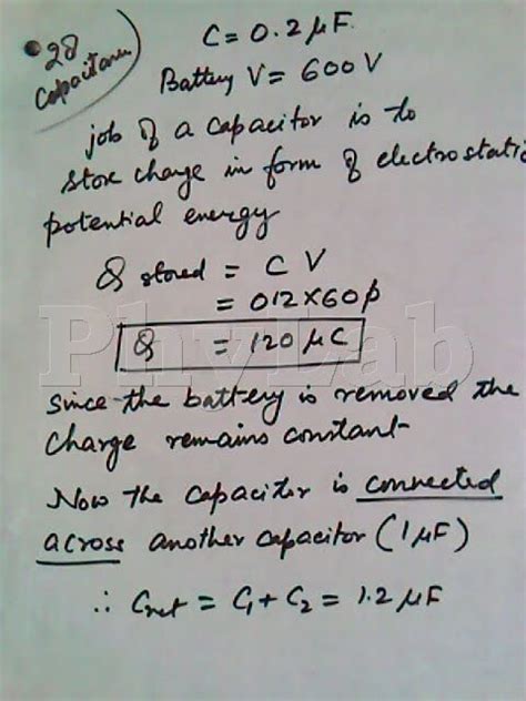 Phylab Educate Solution Of Numericals From Capacitance 26 30
