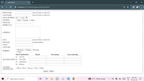 How I Created A Form Using Html 5 Venkatramana M Posted On The Topic