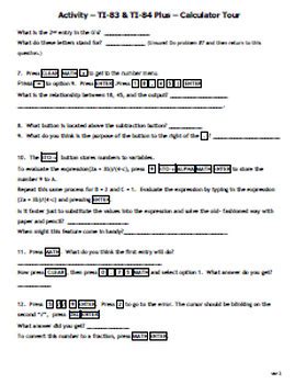 Tour Your Graphing Calculator Activity By Remy Geometry TPT
