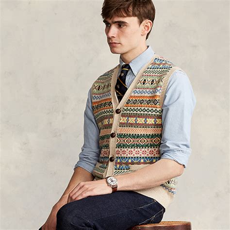 포포몰 초특가 폴로 랄프로렌 맨 페어 아일 울 스웨터 조끼 710883059001 Multi