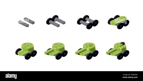 Step By Step Instructions For Assembling A Tank From Blocks Vector Stock Vector Image And Art Alamy