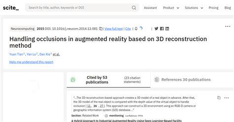 Handling Occlusions In Augmented Reality Based On 3d Reconstruction Method