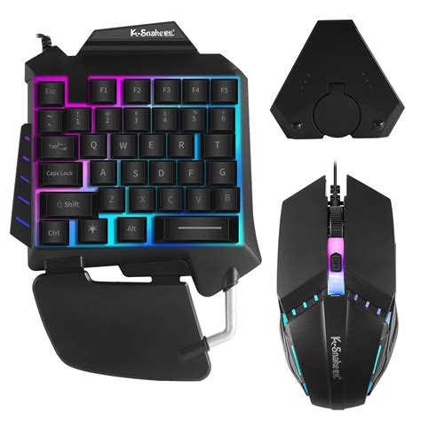 M11 One Hand Gaming Keyboard Set 35 Keys Led Backlight Wired Gaming