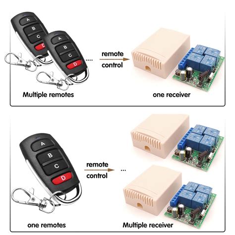 Mhz RF Wireless Relay Receiver Switch DC V Ch A Relay Controller And Rf Transmitter For
