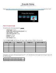 Laboratory Activity Projectile Motion PDF File Pdf Projectile Motion Online Laboratory