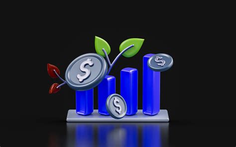 어두운 배경에 꺾은선형 차트가있는 달러 기호 3d 렌더링 개념 3차원 형태에 대한 스톡 사진 및 기타 이미지 3차원 형태 검은색 경제 Istock