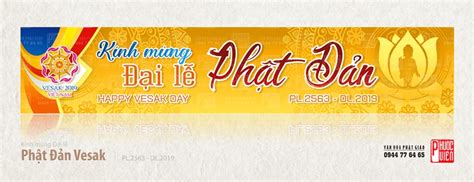 Băng Rôn Banner Phông Lễ đài Bộ Nhận Diện đại Lễ Phật đản 2019
