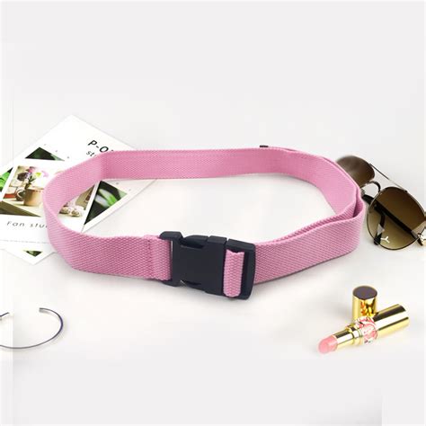 Badu Bg Моден черен платнен колан за жени Ежедневни женски колани за кръста с пластмасова