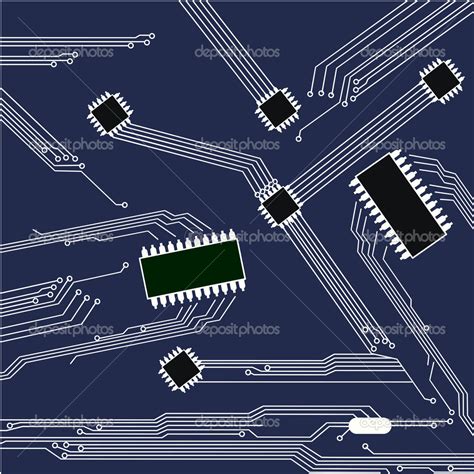 Circuit Board Pattern Abstract Technology Vector Background Stock