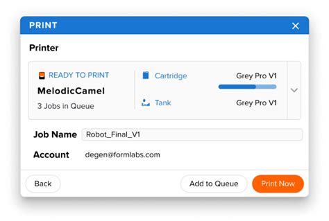 Sending A Print Job From Preform To A Printer