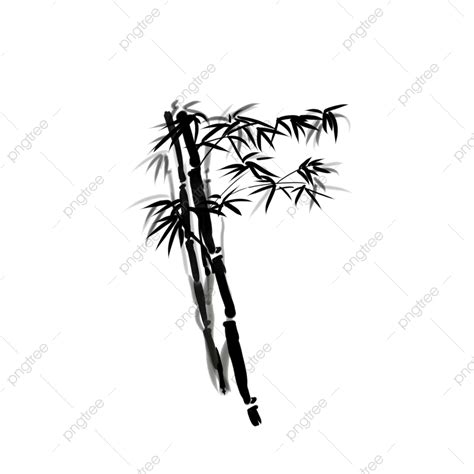 手繪水墨竹子元素 手繪 中國風 水墨畫素材圖案，psd和png圖片免費下載