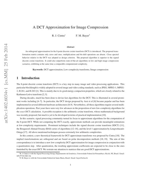 pdf a dct approximation for image compression