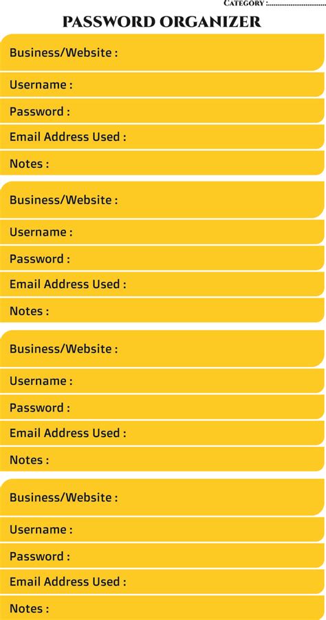 Password Organizer Worksheets 10 Free Pdf Printables Printablee