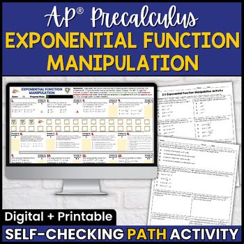 Exponential Function Manipulation AP Precalculus 2 4 Self Checking Activity
