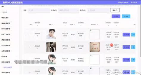 315java Jsp Ssm Springboot教师个人成果管理系统教材教学工作课题论文荣誉专利信息管理（源码文档运行视频讲解视频