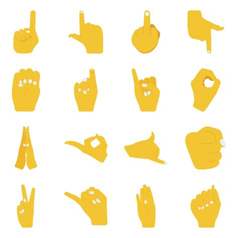 Hand Gesture Flat Icons 25462523 Vector Art At Vecteezy