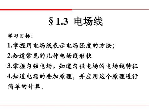 3 1 3电场线 word文档在线阅读与下载 无忧文档