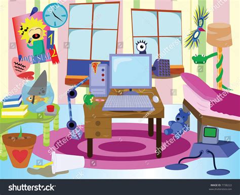 Empty Cartoon Messy House