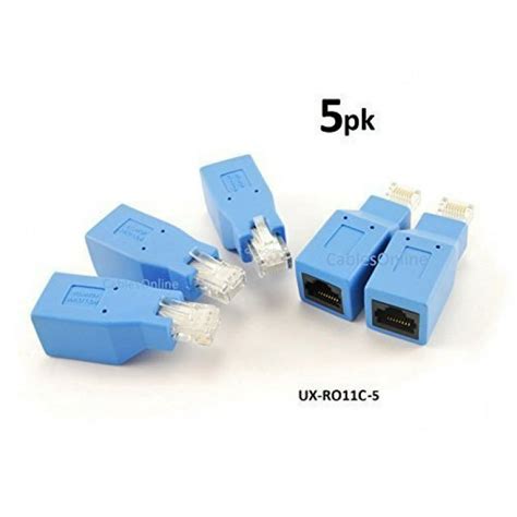 Cablesonline 5 Pack Cisco Console Rollover Adapter For Rj45 Ethernet Network Cables Ux Ro11c 5
