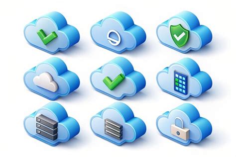 3d Set Of Cloud Computing Icon With Cross And Check Marks Correct And Incorrect Concept Data