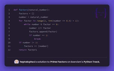 Heptalophos S Solution For Prime Factors In Python On Exercism