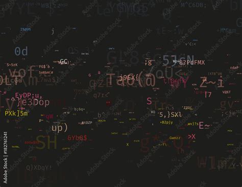 Modern Vector Illustration With Array Of Symbols Abstract Ascii Glitch
