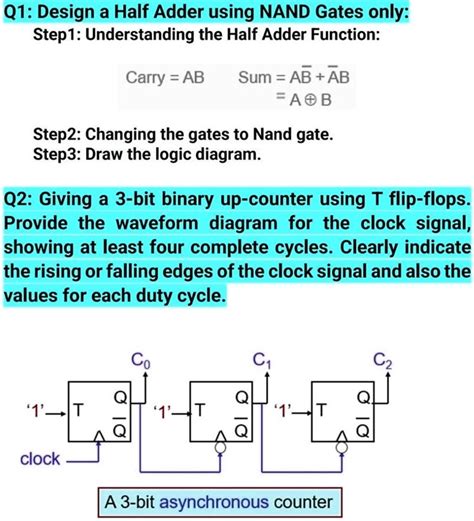 Q1 Design A Half Adder Using Nand Gates Only Step1 Understanding The