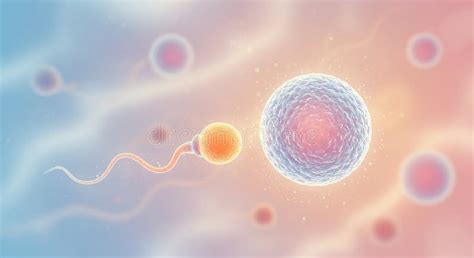 Human Egg Cell Fertilization By Sperm Microscopic View Of Conception