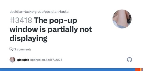 The Pop Up Window Is Partially Not Displaying · Issue 3418 · Obsidian