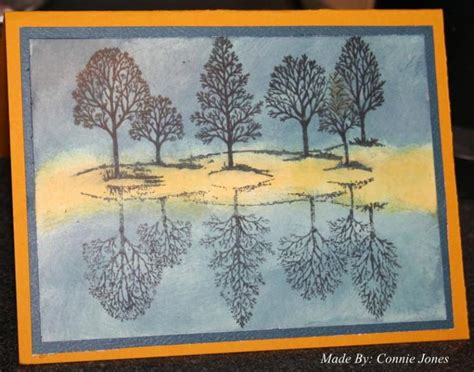 Reflection Handmade Card With Trees And Water